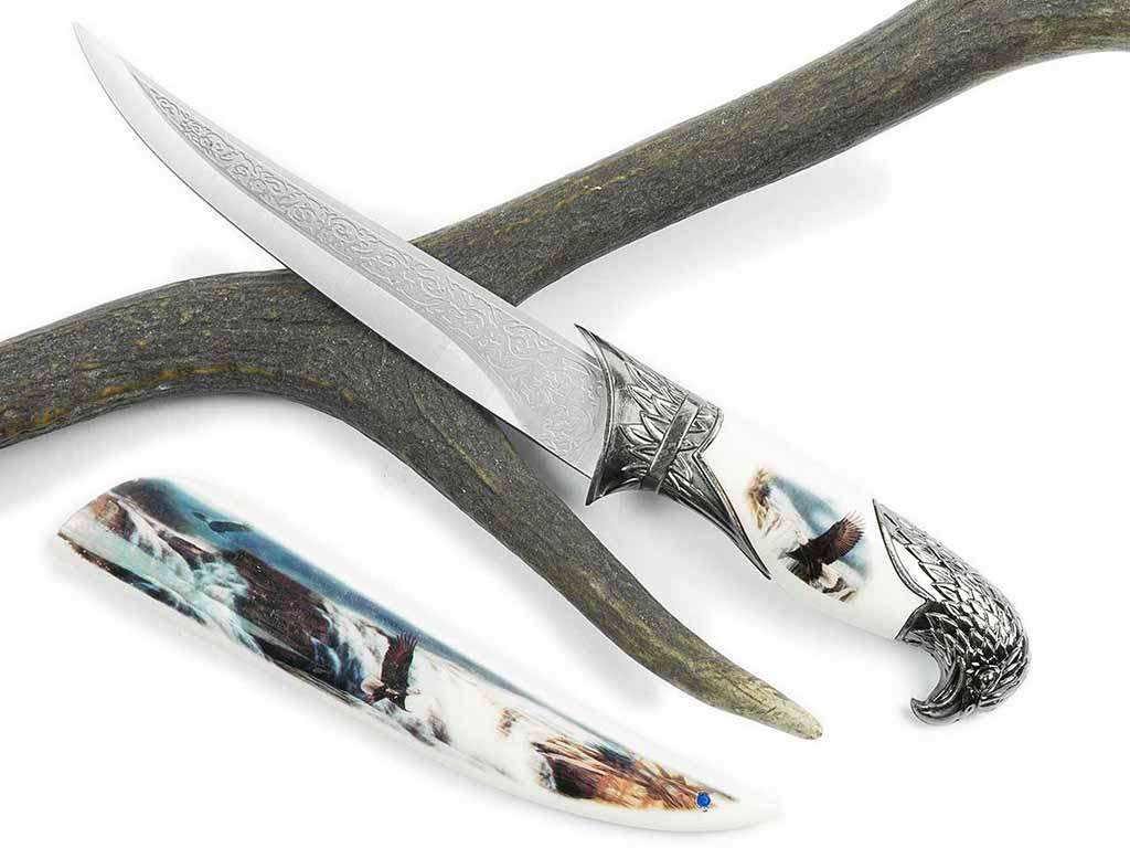 Western Dolch - Messer Weißkopfseeadler kreisend | Waffen-Schaulade